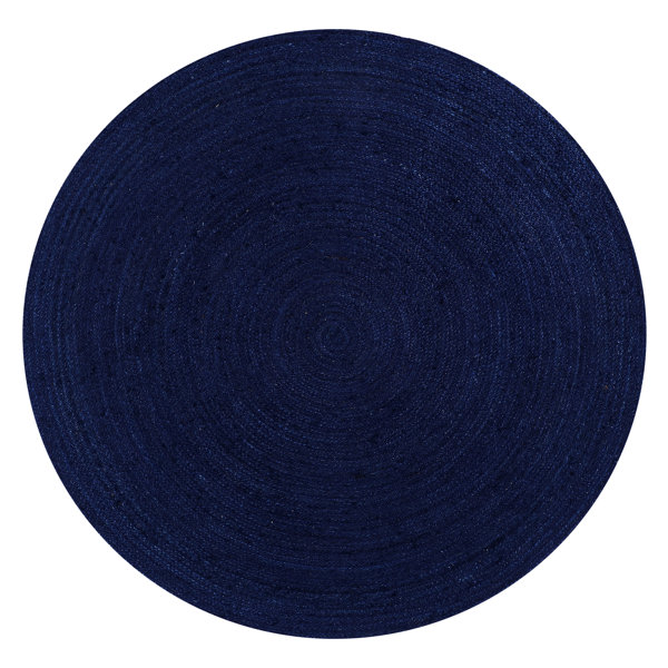 Latitude Run® Handwoven Jute Navy Area Rug & Reviews | Wayfair