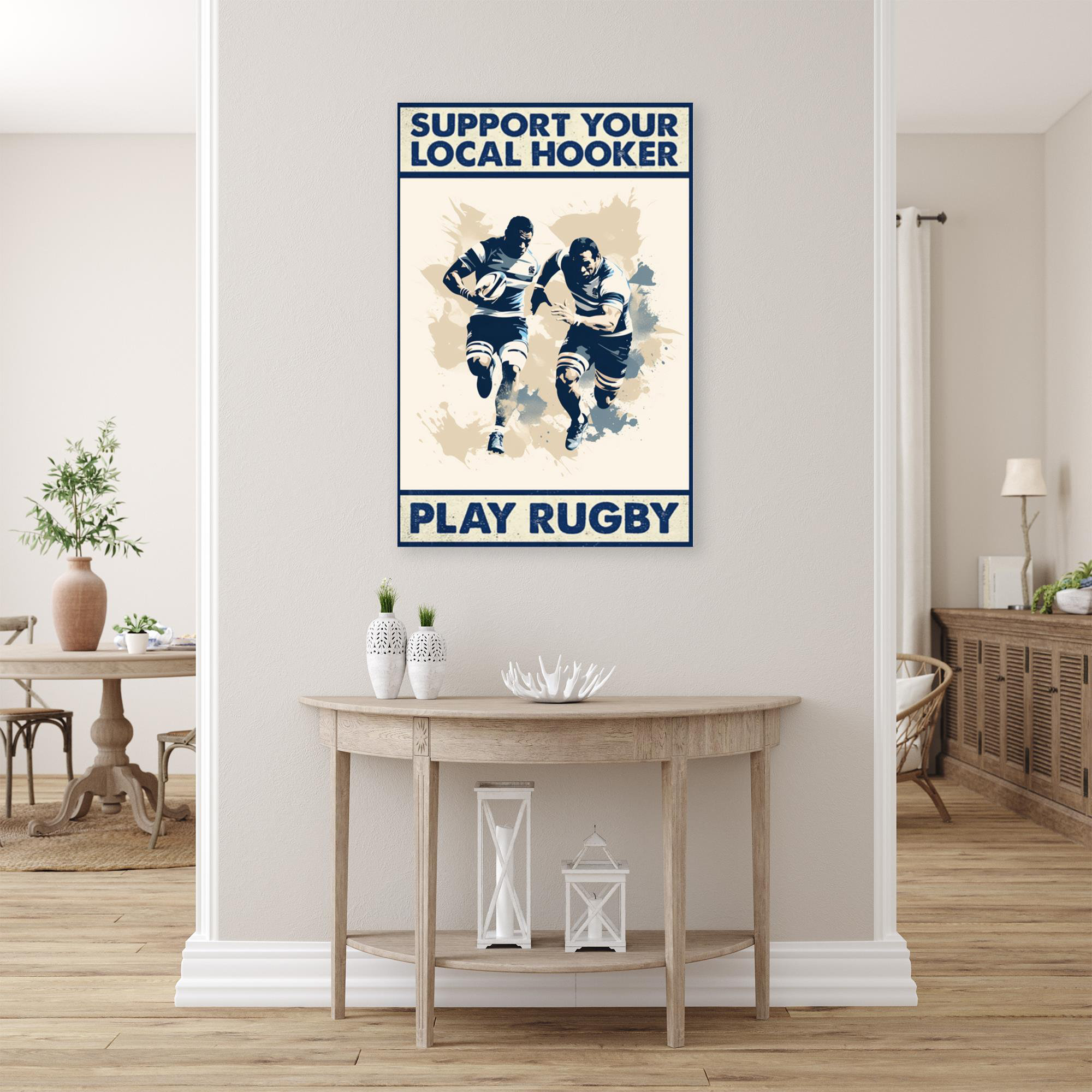 Trinx Man Play Rugby - 1 Piece Rectangle Graphic Art Print On Wrapped ...