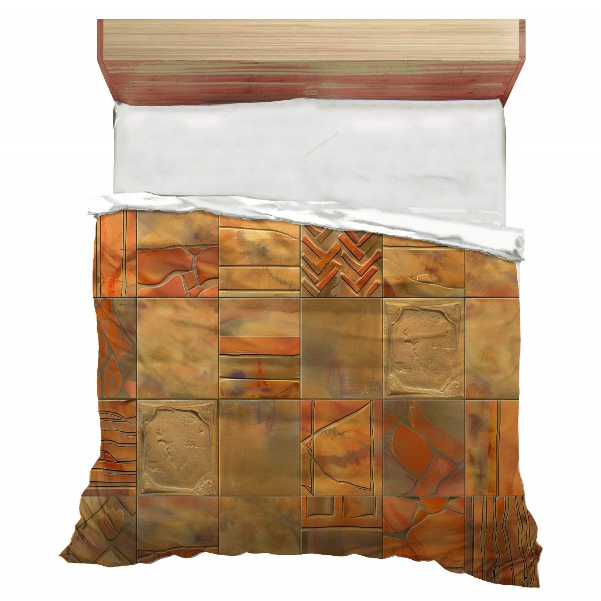 VisionDecor Distressed tiles Bedding Building material Comforter Aged ...