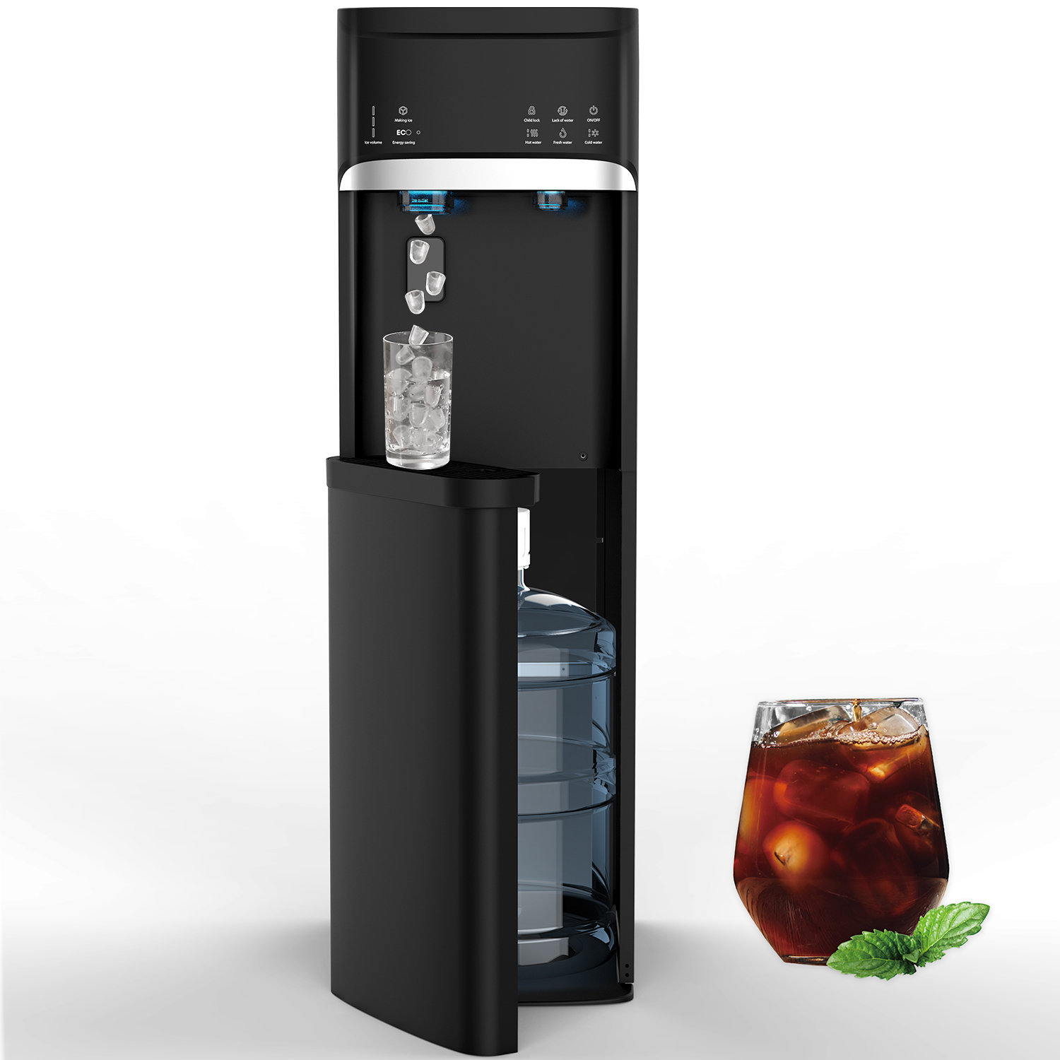 IKT Self-Cleaning Bottom Loading Water Dispenser Built-in Ice Maker ...