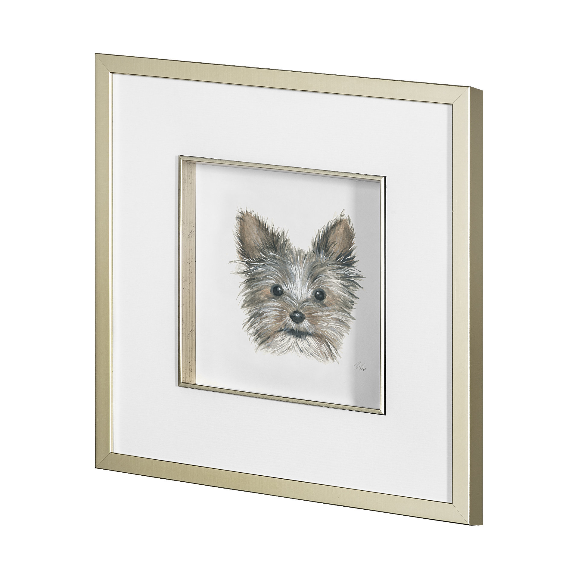 Foundry Select Eddie (Yorkie 1) a Hand Embelished Textured Framed Art ...