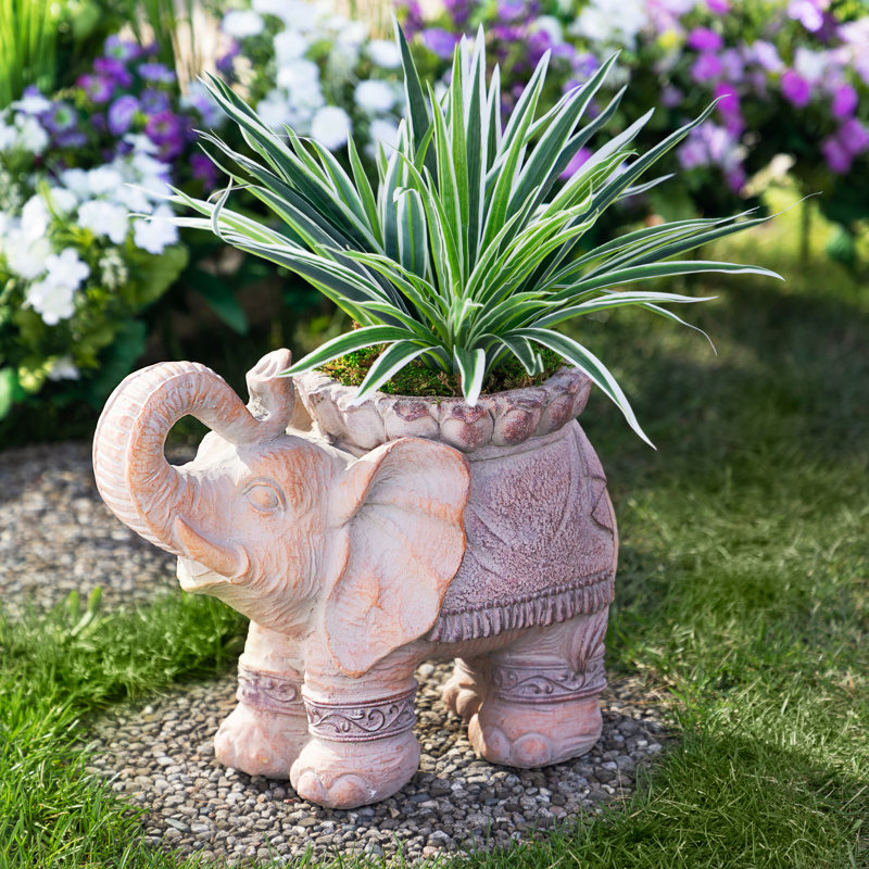 Northlight Seasonal Elephant Outdoor Garden Ceramic Statue Planter ...