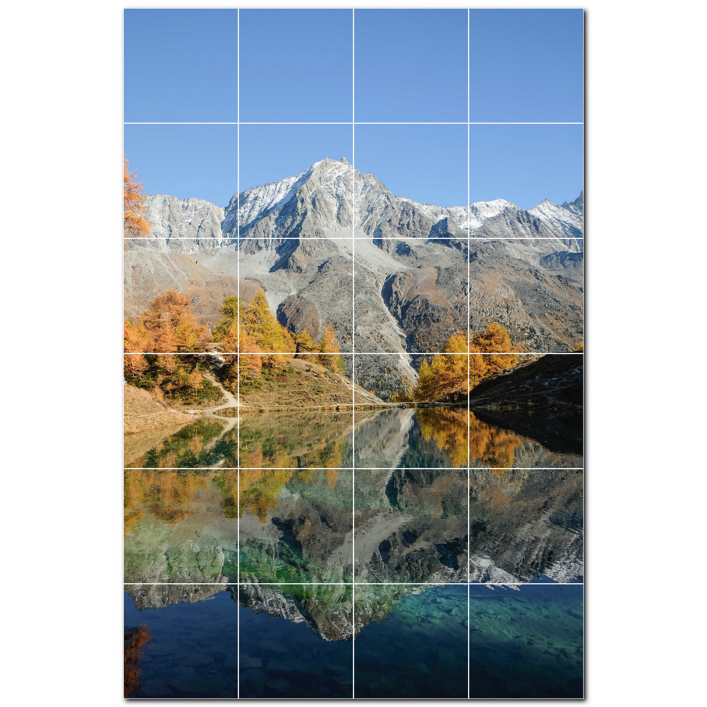 Picture-Tiles.com Mountains Photo 12'' x 12'' Satin Ceramic Decorative ...