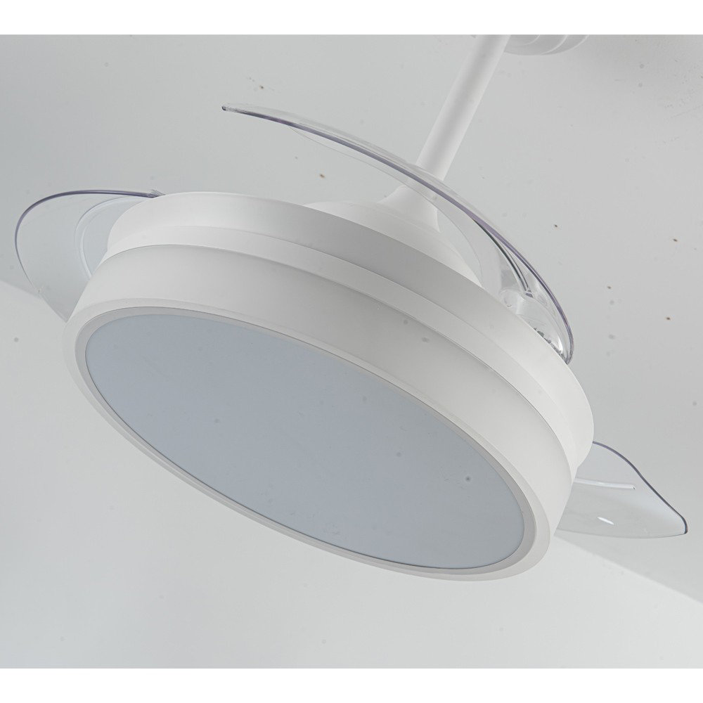 Ivy Bronx 91Cm Vera Mini LED Ceiling Fan 35W 2900 Lm CCT Retractable ...