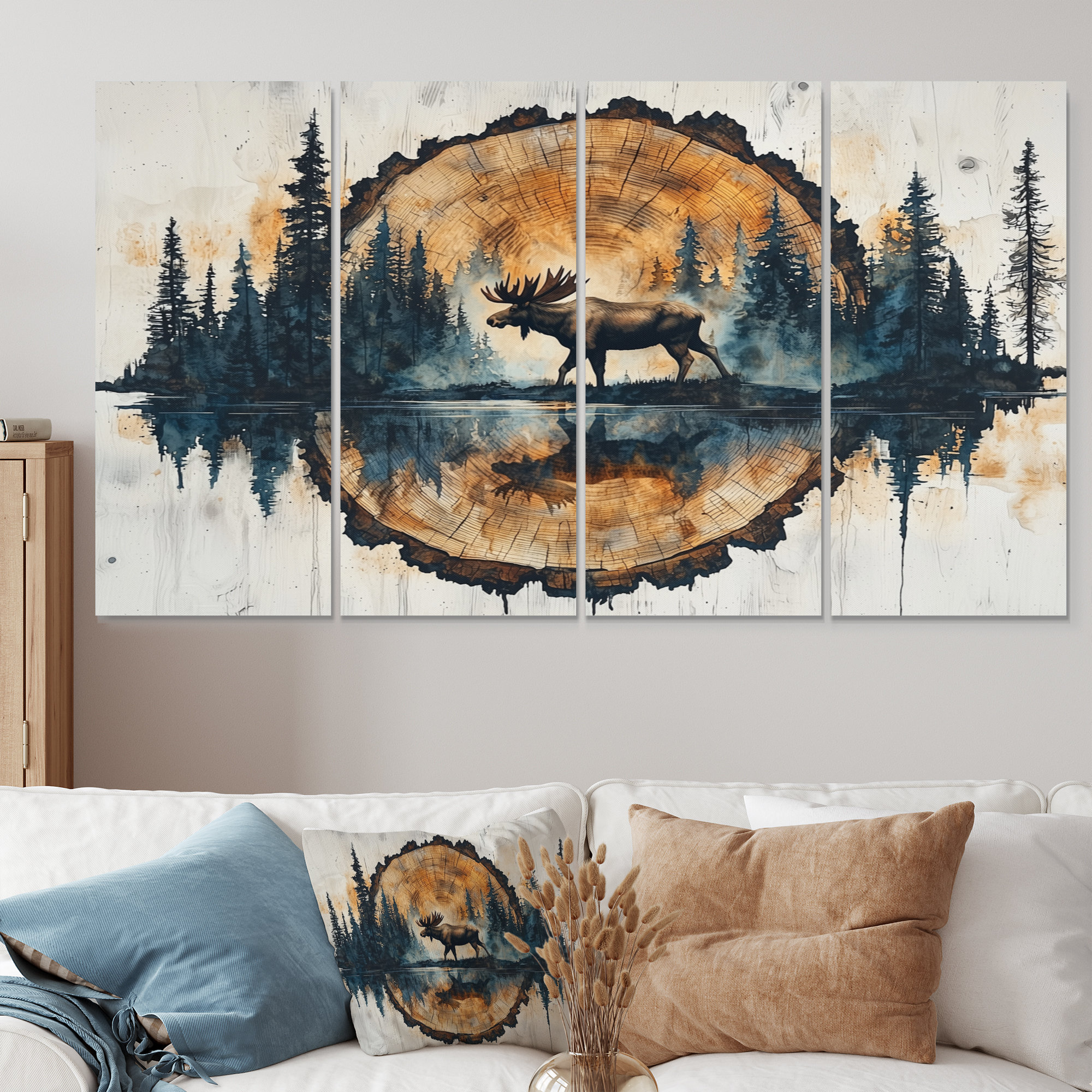 Millwood Pines Canadian Moose Into The Foest II - Moose Wall Art ...