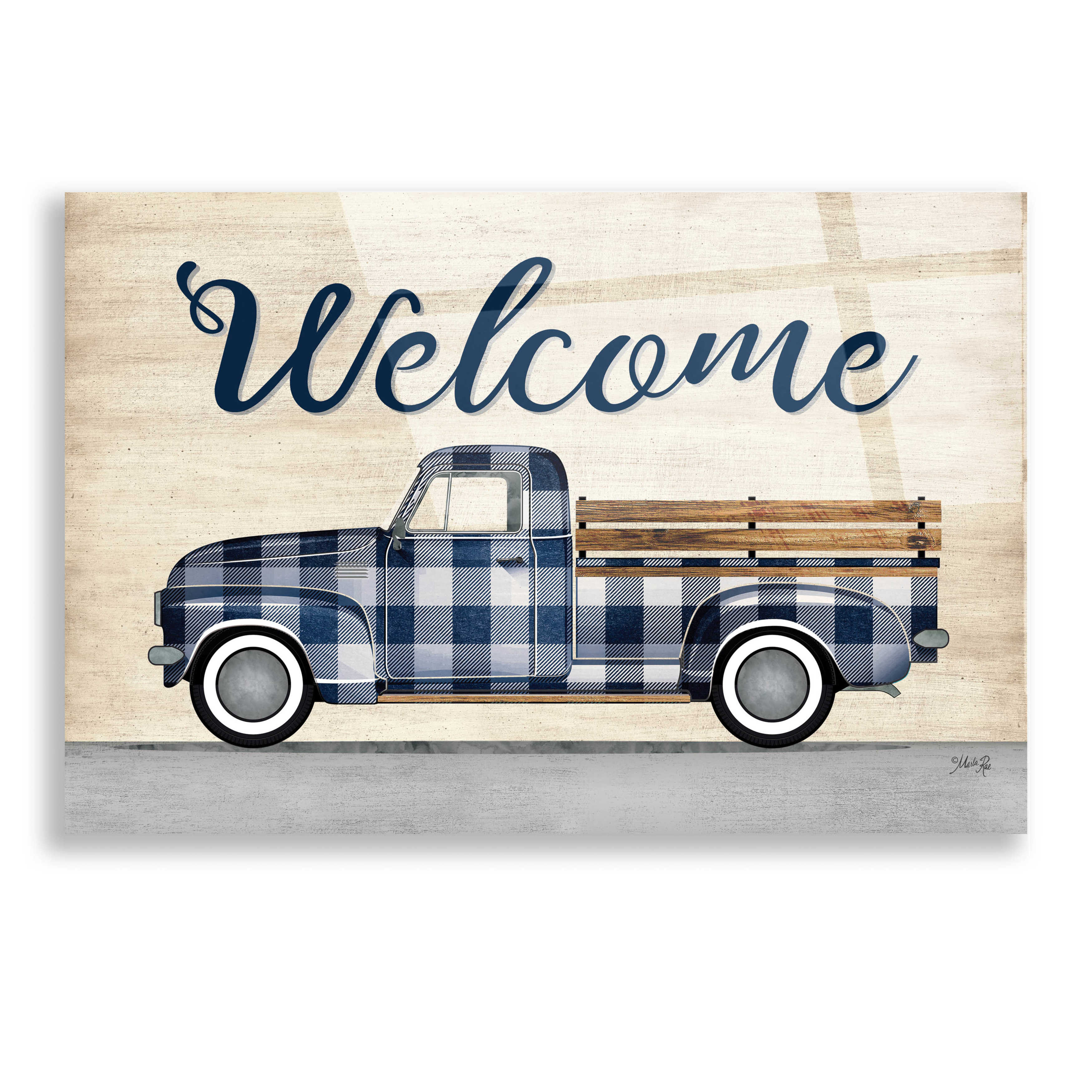 August Grove® Epic Art 'Welcome Truck' By Marla Rae, Acrylic Gla " Welcome Truck " by Marla Rae ...