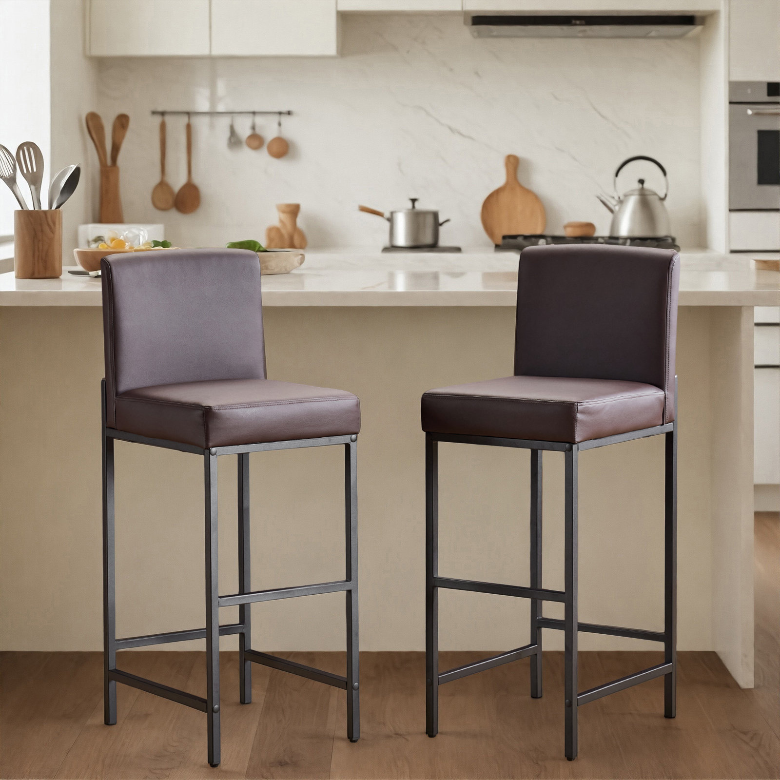 Latitude Run® Bar Stools Set Of 2, 30'' Tall Barstools, Counter Height ...