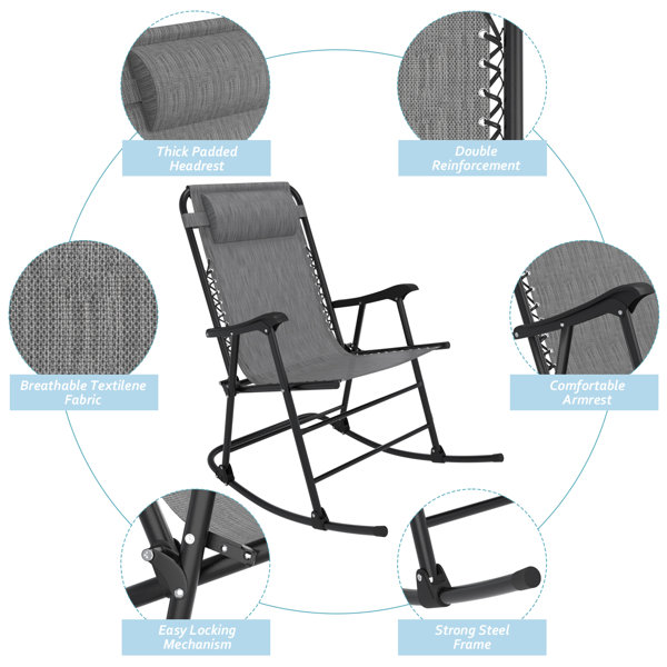 Red Barrel Studio® Kantzer Metal Outdoor Rocker Chair & Reviews | Wayfair