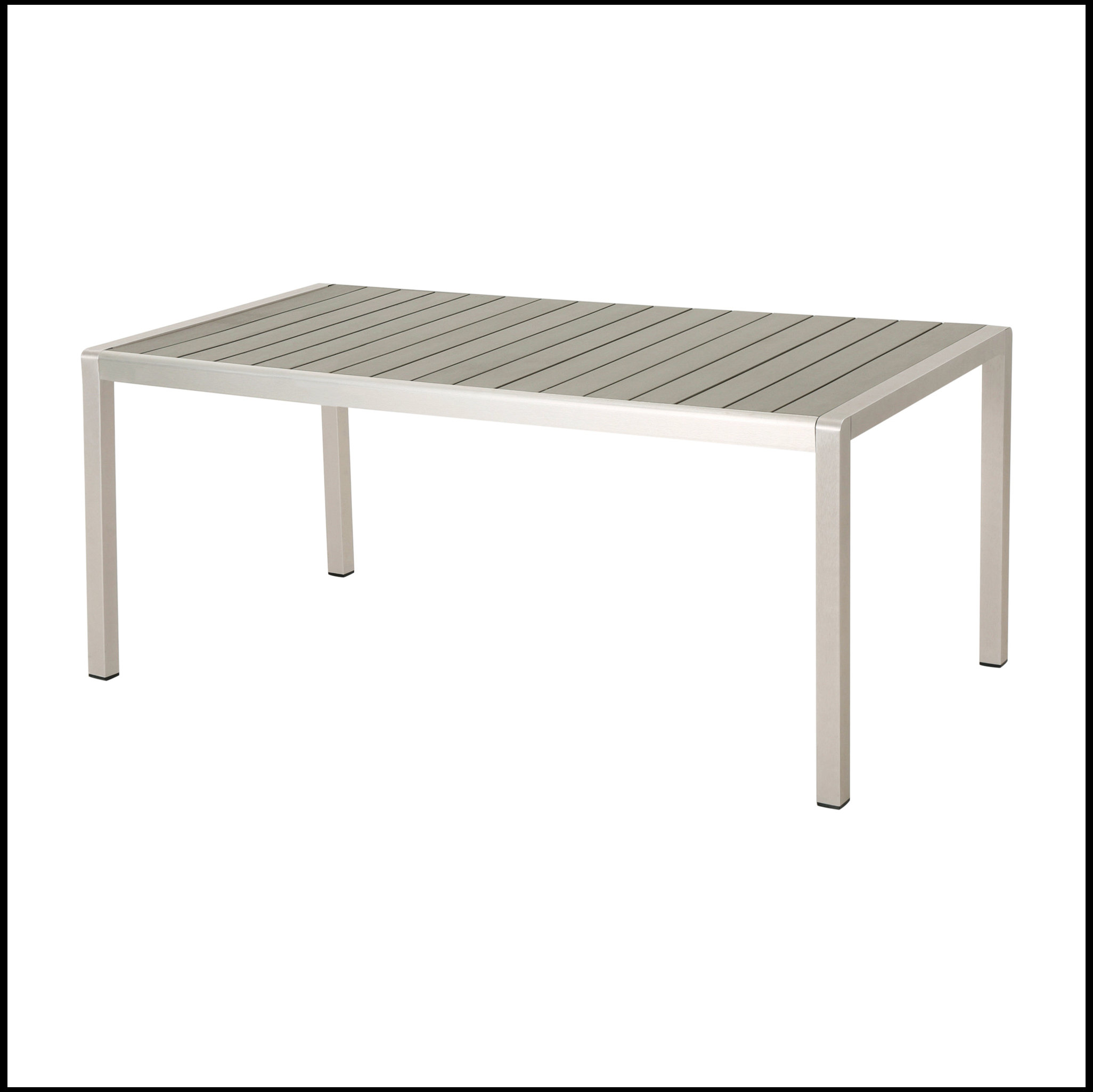 Latitude Run® Coral Outdoor Aluminum Dining Table with Faux Wood Top ...