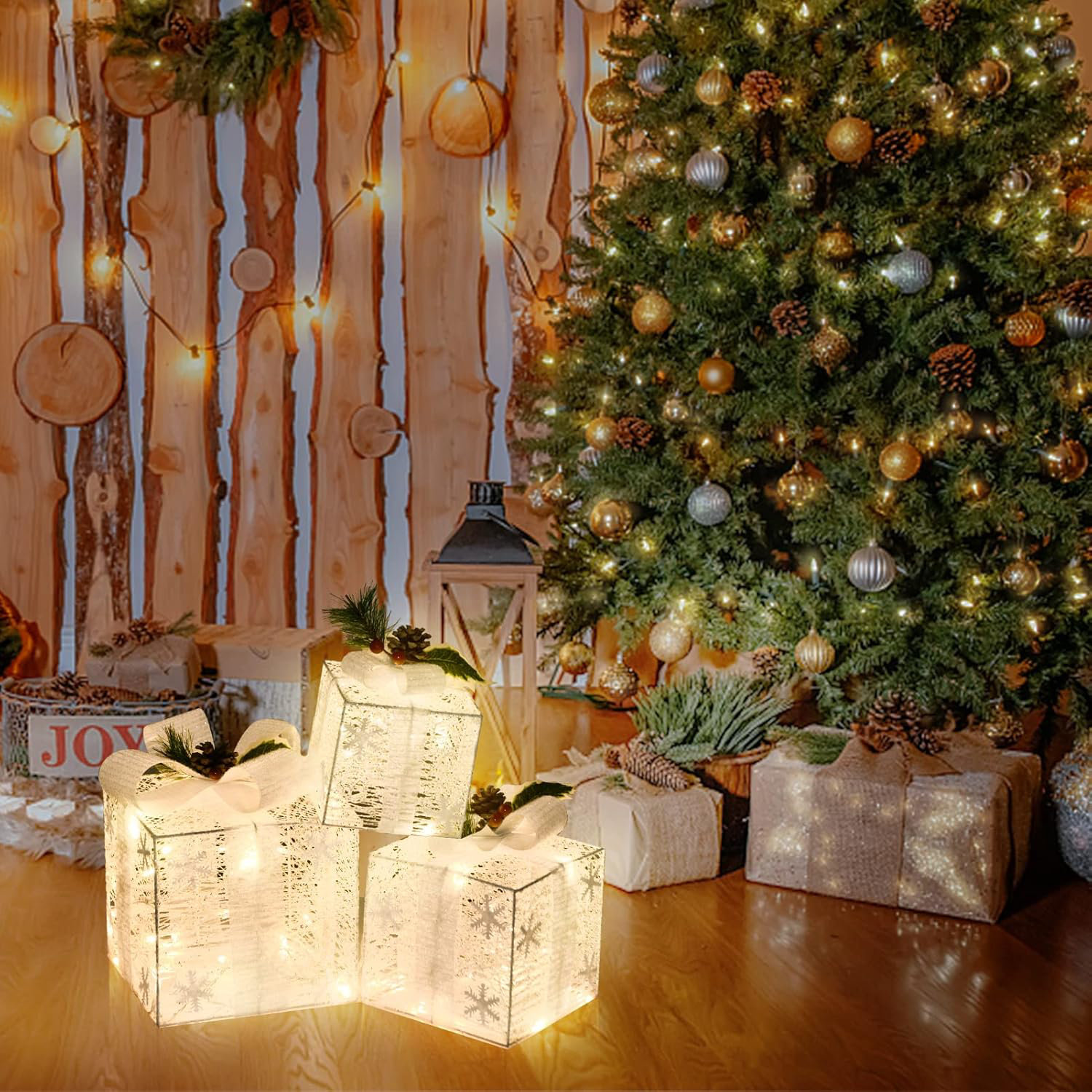 The Holiday Aisle® Light Up Gift Boxes, Light Up Xmas Boxes With ...
