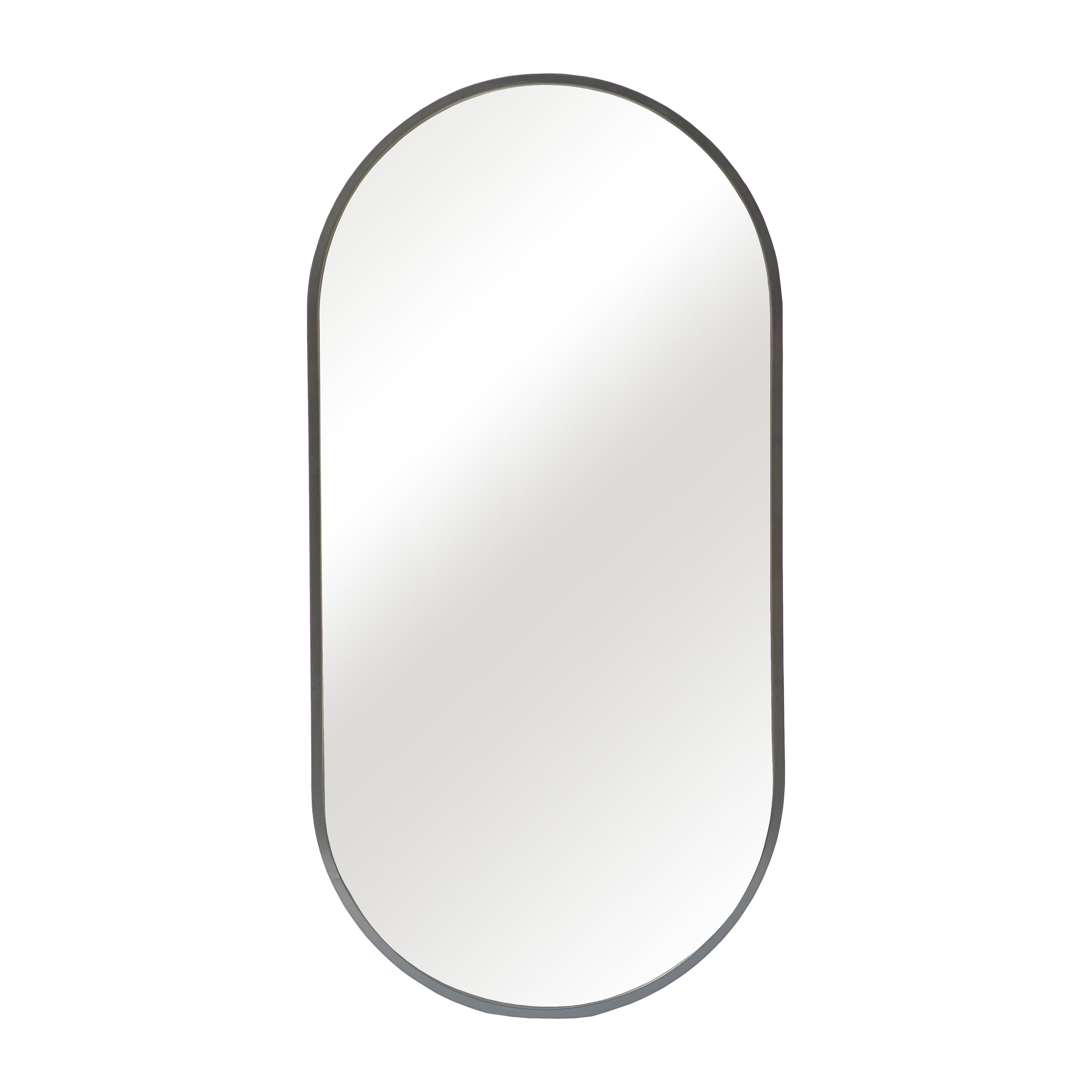 Ebern Designs Metal, Capsule Mirror, Black, Oval | Wayfair