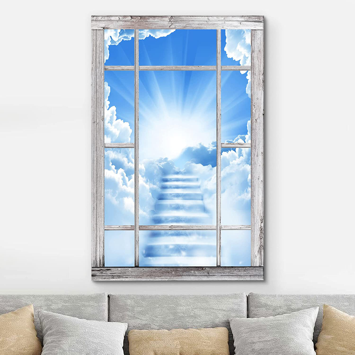 IDEA4WALL Wi Nature Scene " Window View Sunshine Cloud Sky Stairway ...