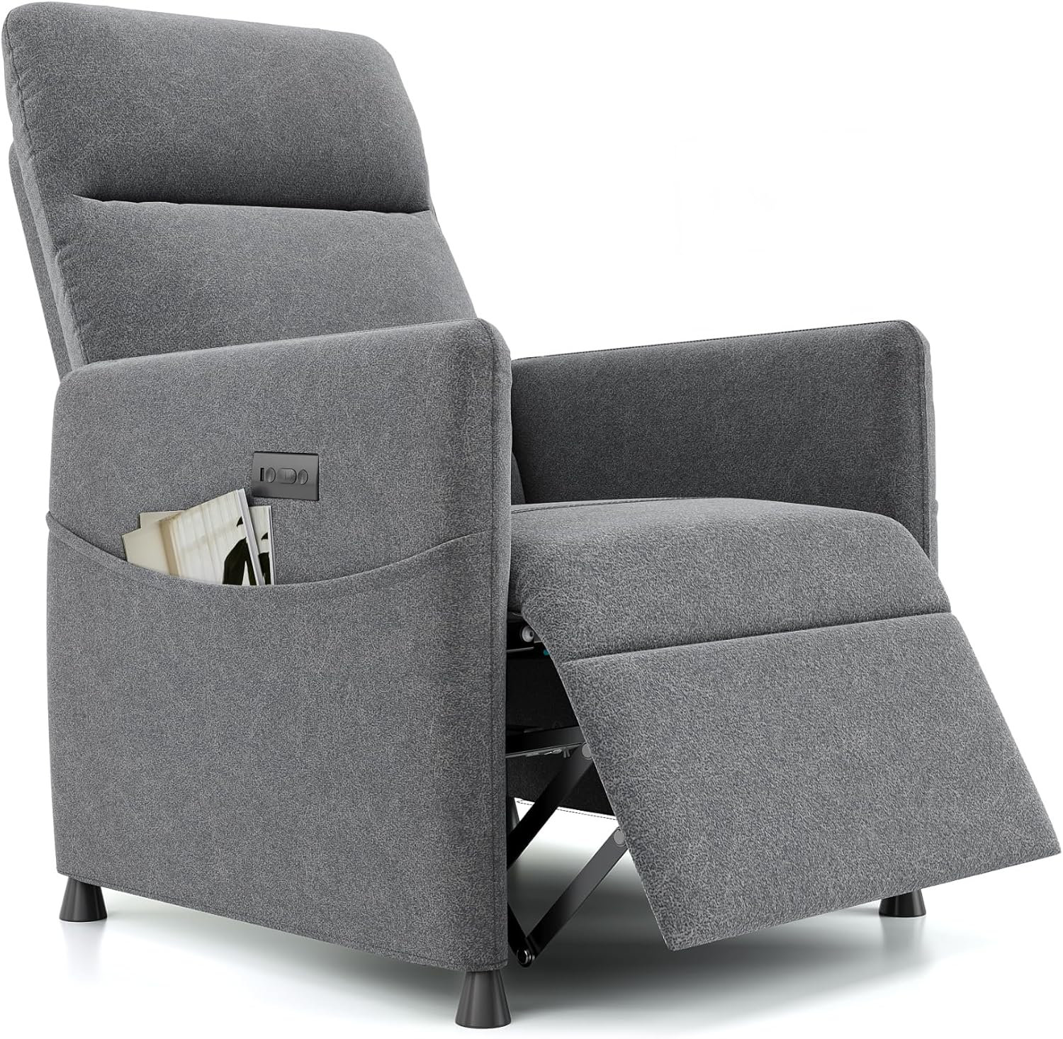 Ebern Designs Fabric Electric Recliner Chair With Footrest | Wayfair