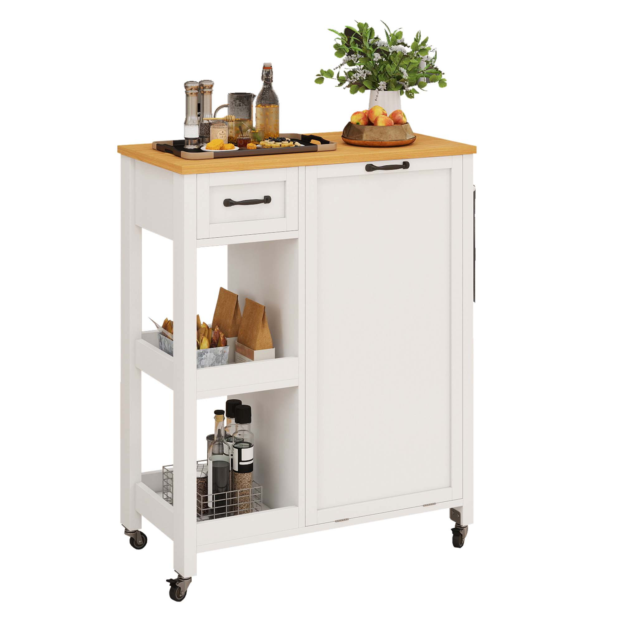 Winston Porter Rolling Portable Dining Serving Utility Small Kitchen ...