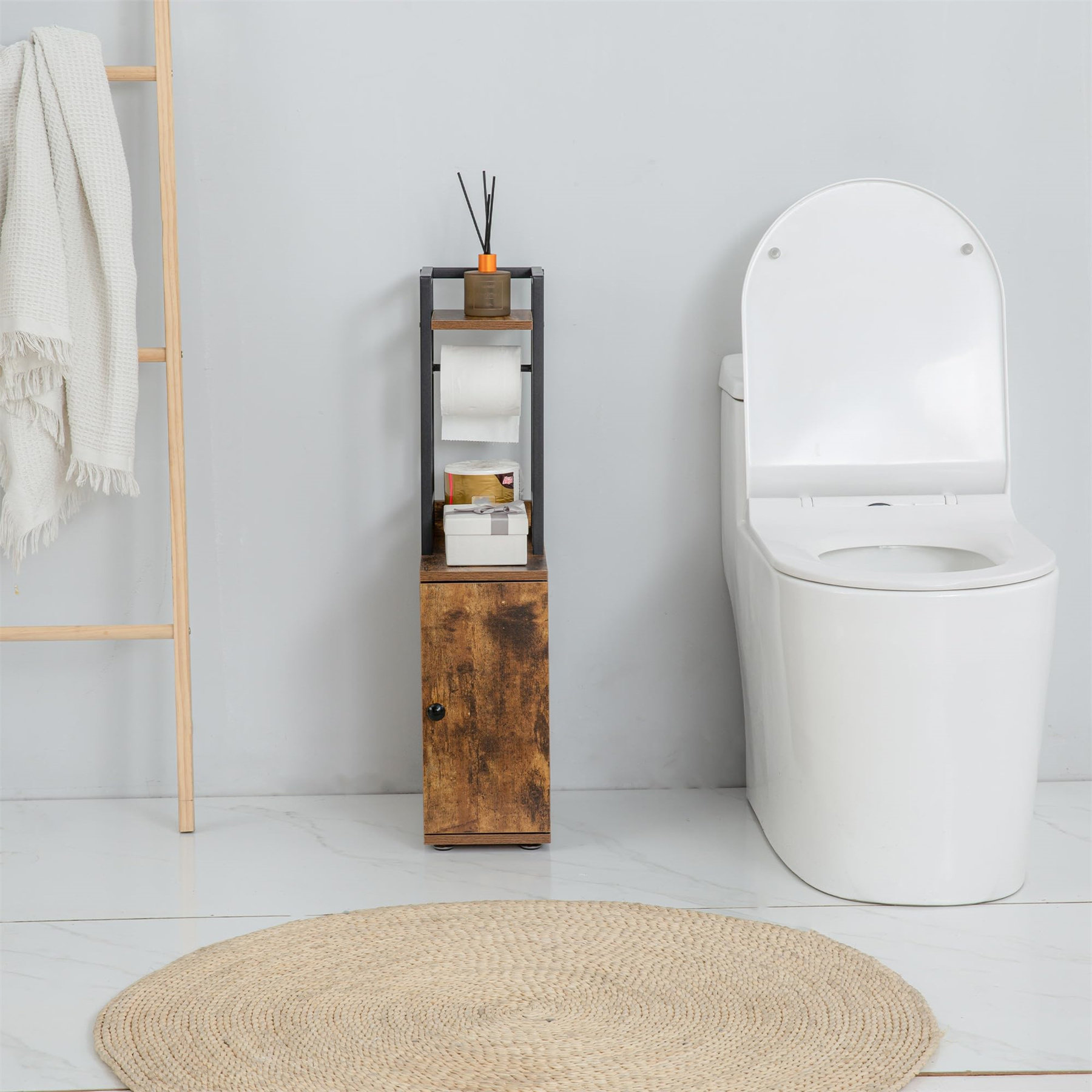 Ebern Designs Hayville Freestanding Linen Cabinet | Wayfair