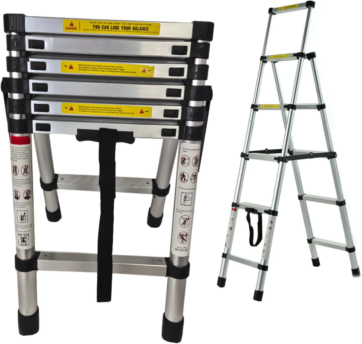 WFX Utility™ Telescoping Ladder A-Frame Folding 6FT + 7FT Aluminium ...