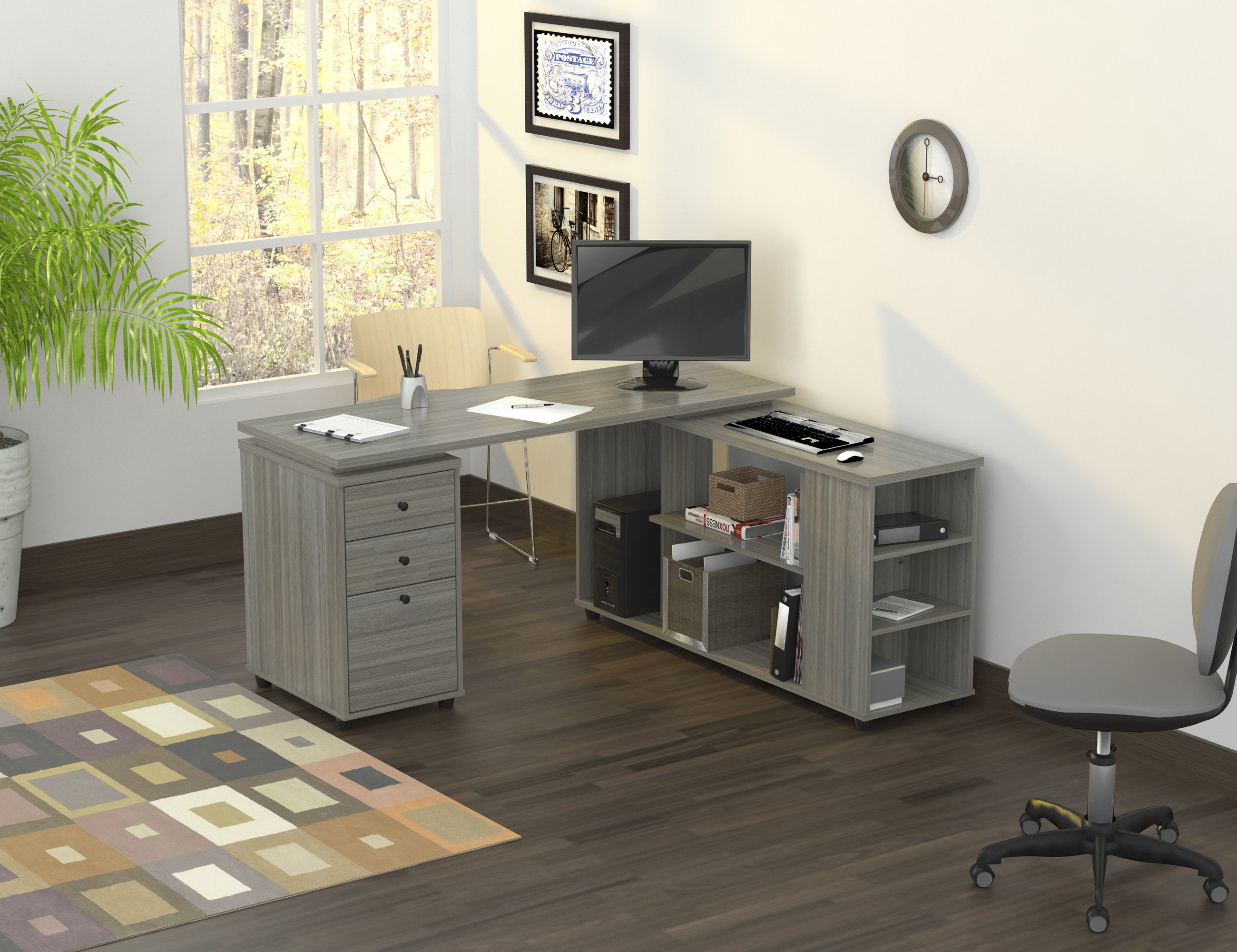 Winston Porter Windsor Reversible L-Shape Desk & Reviews | Wayfair