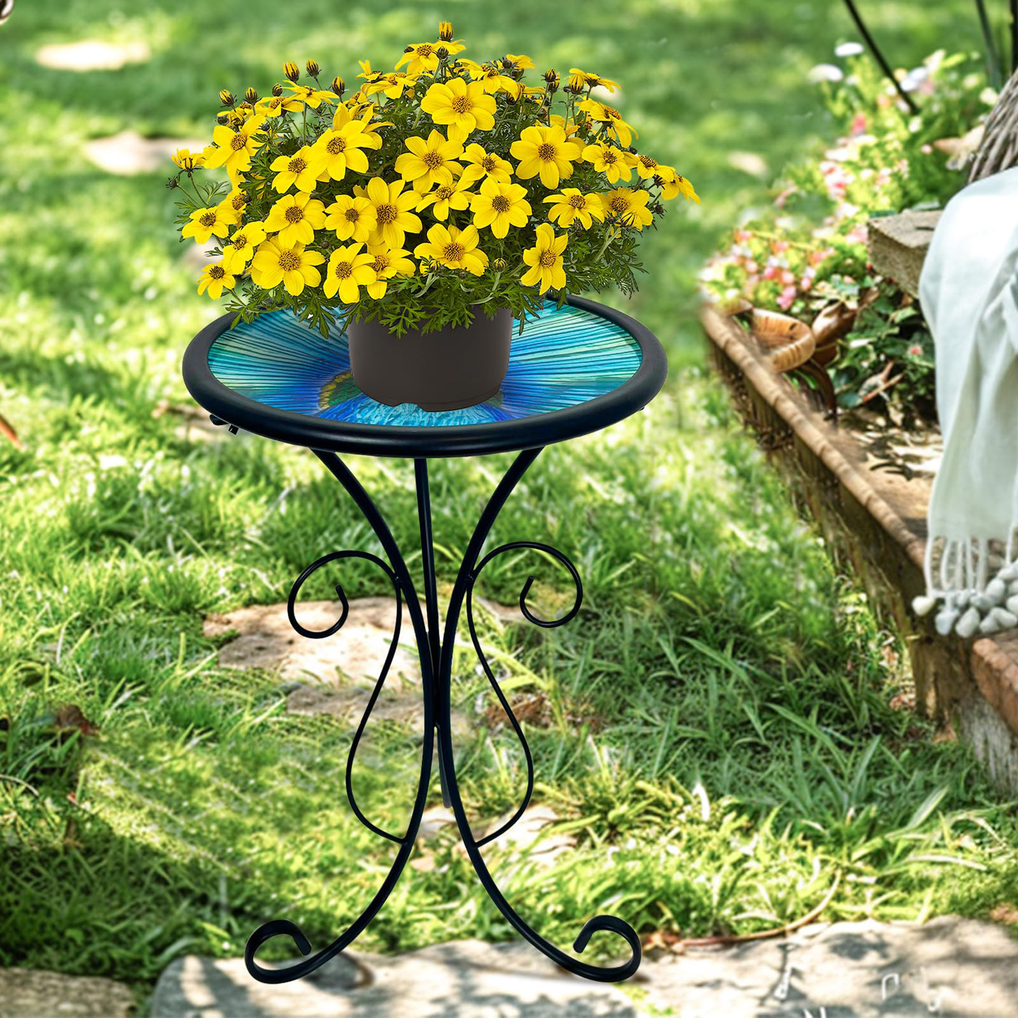 Bungalow Rose 12" Small Outdoor Table | Wayfair