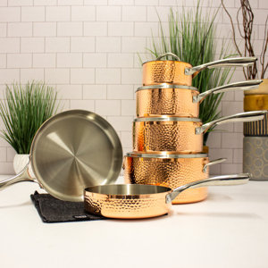BergHOFF Vintage 10 Piece Hammered Copper Cookware Set & Reviews | Wayfair