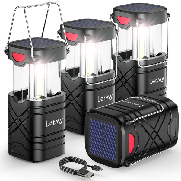 LETMY Rechargeable Led Lanterns, Solar Lantern Battery Powered ...