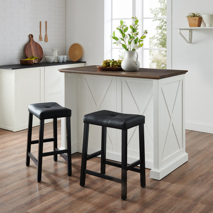 Red Barrel Studio® Catelaya Wood Kitchen Island Set & Reviews | Wayfair