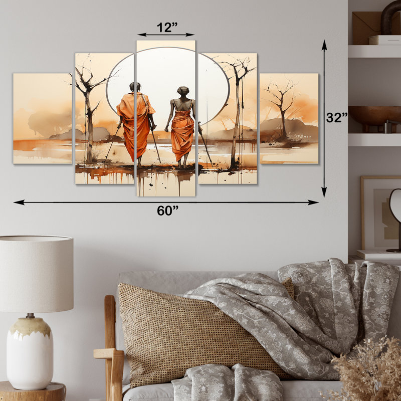 Lark Manor™ African Bushmen Of Kalahari II - African Tribal Multipanel ...