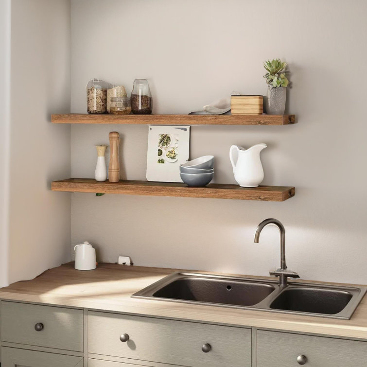 Canora Grey Atanacio 2 Piece Floating Shelves 100cm wide | Wayfair.co.uk