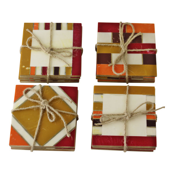 Natur Pur Square 4 Piece Coaster Set | Wayfair.co.uk