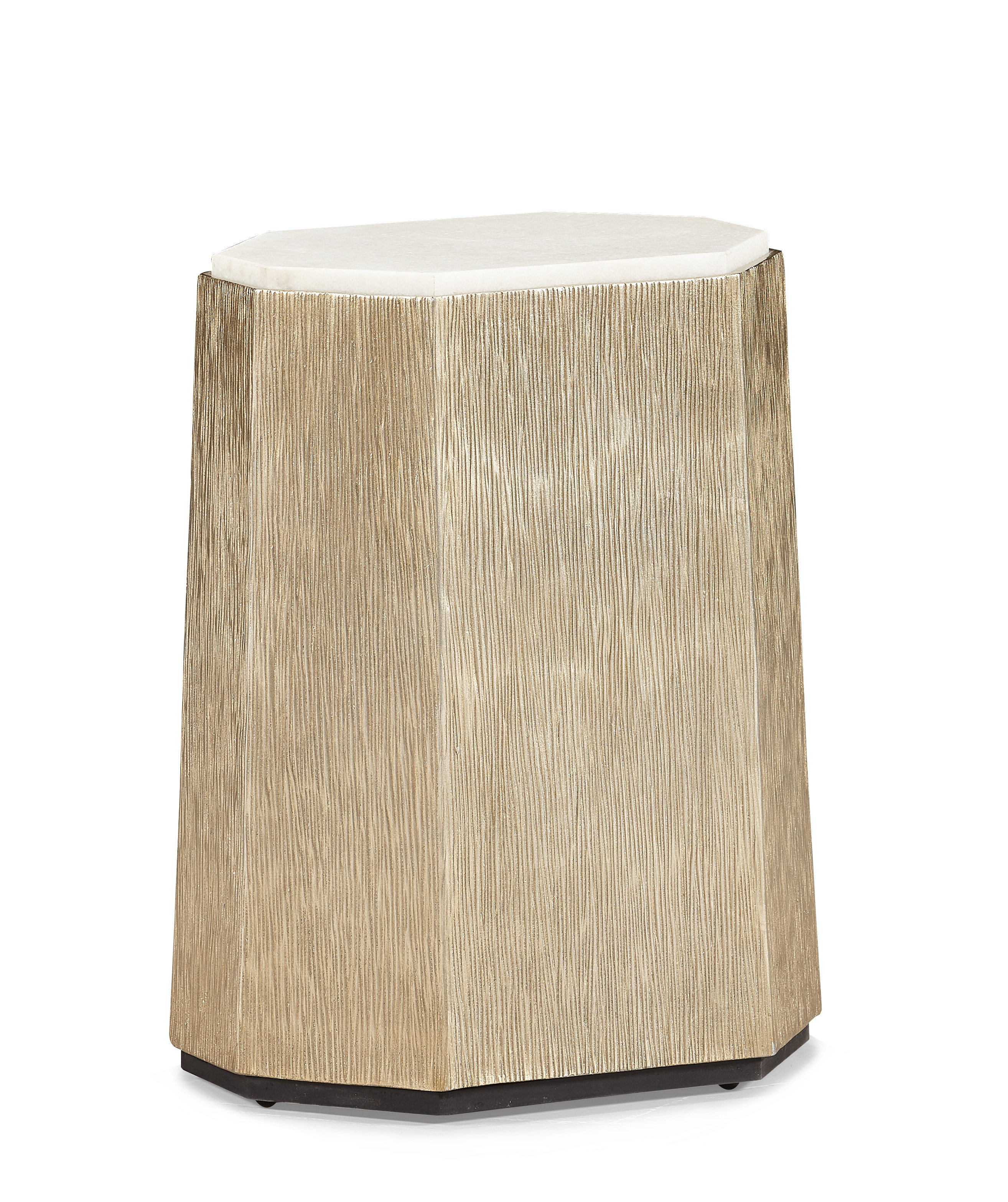 Hickory White Marble Top Block End Table | Wayfair