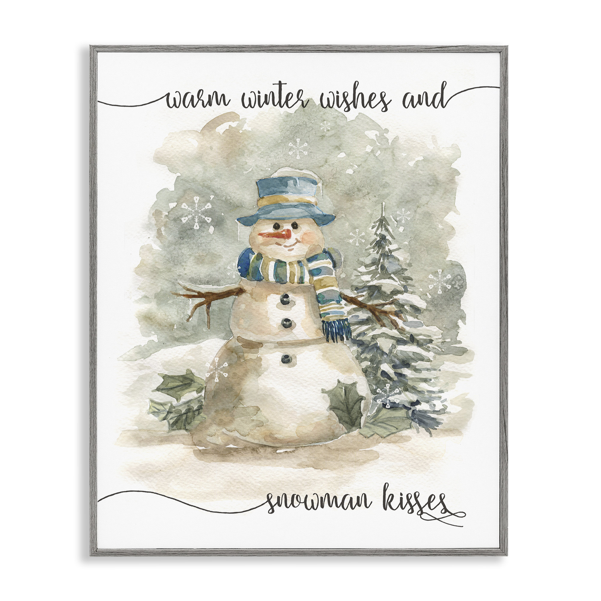 Ophelia & Co. Snowman Kisses Phrase Framed Giclee Art by Livi Finn ...