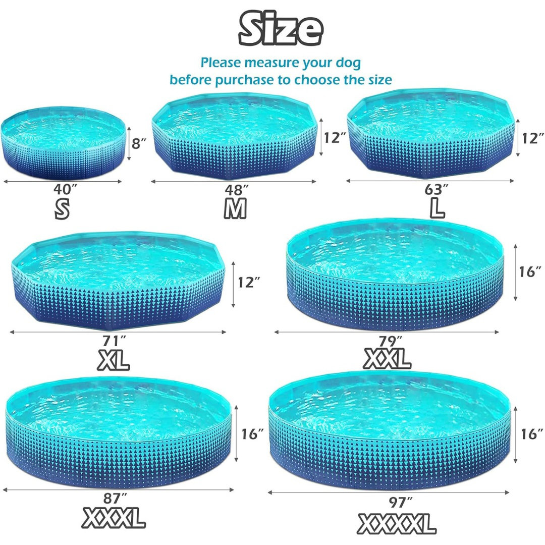 DESIGN SHOP BY SHELL Foldable Dog Kiddie Pool - Hard Plastic Kids ...