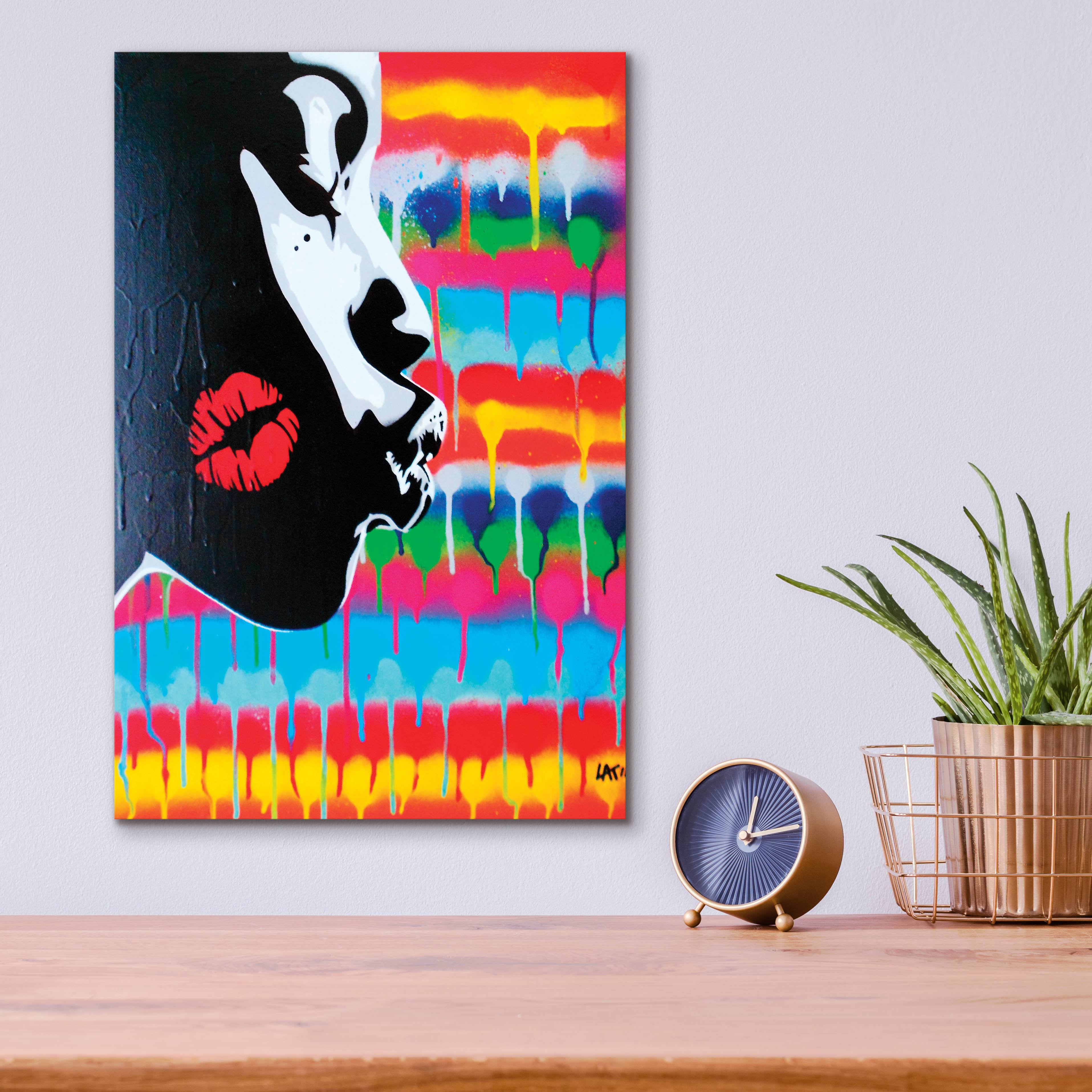 Lark Manor 'Kiss' by Abstract Graffiti Acrylic Glass Wall Art, 12" x 16 ...