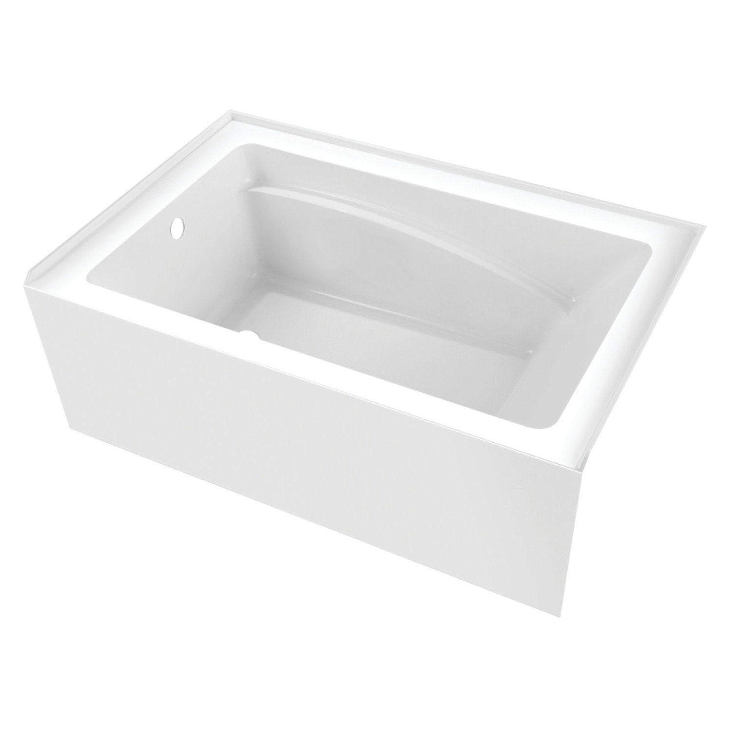 Kingston Brass Aqua Eden 54-Inch Acrylic Rectangular 3-Wall Alcove Tub ...