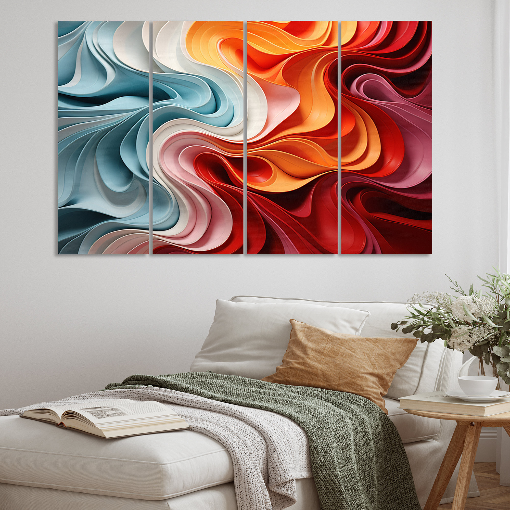 Wrought Studio™ Opt Art Chromatic Delirium IV - 4 Piece Wrapped Canvas ...