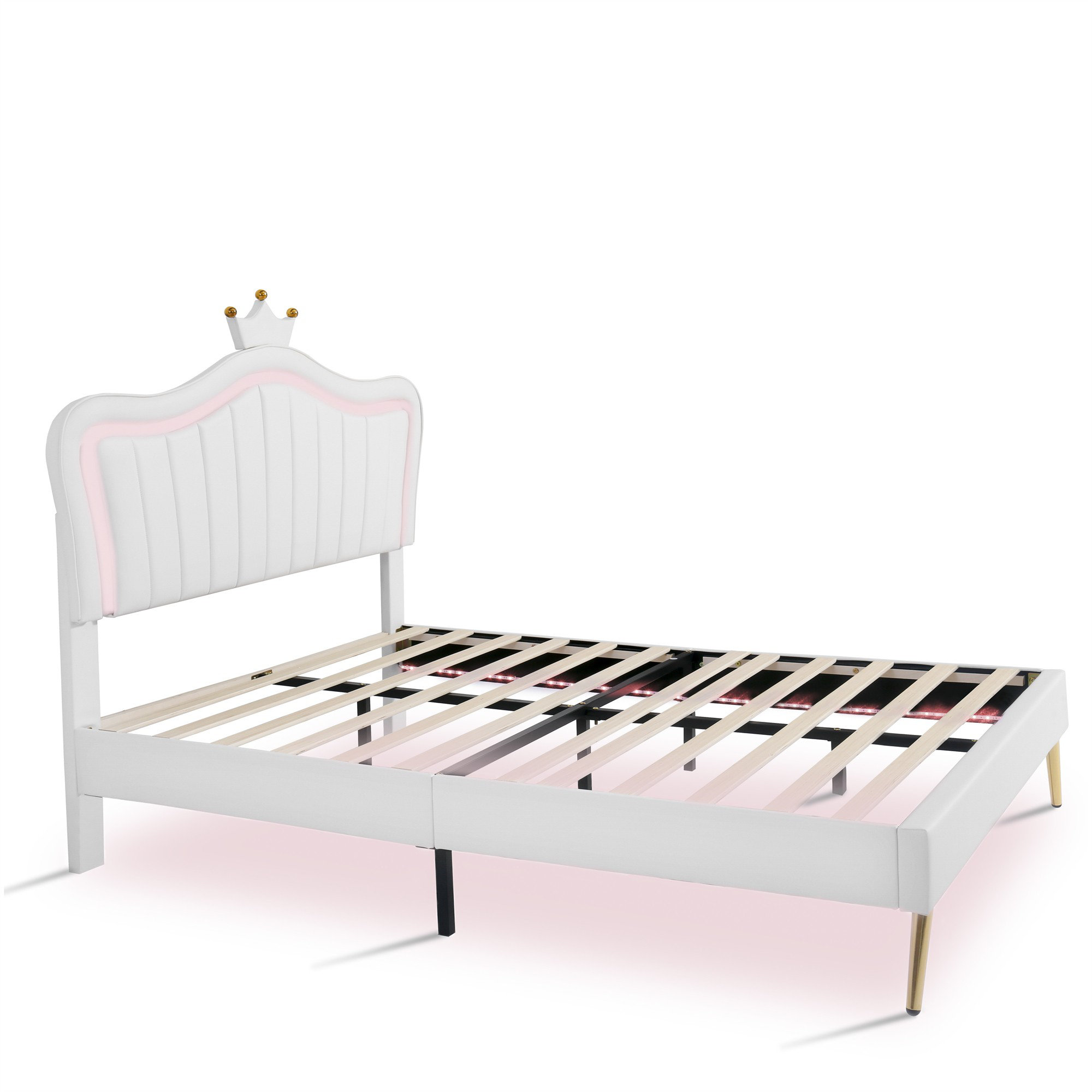 Astoria Grand Modern Upholstered Princess Bed With Crown Headboard ...
