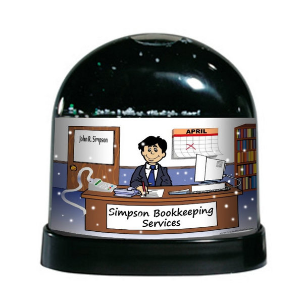The Holiday Aisle® Ntt Cartoon Caricature Male Accountant Snow Globe ...