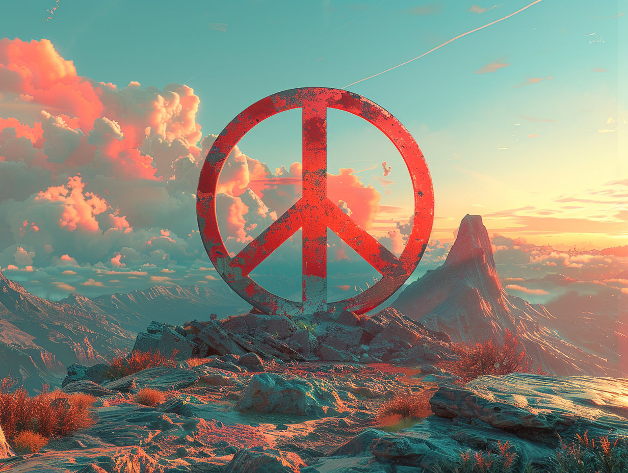 VisionDecor Peace Window Curtains Symbolism Mountain Backdrop Drapes ...