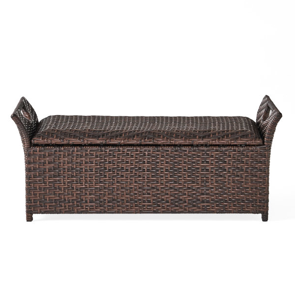 Wrought Studio Quinto Wicker Storage Bench & Reviews | Wayfair