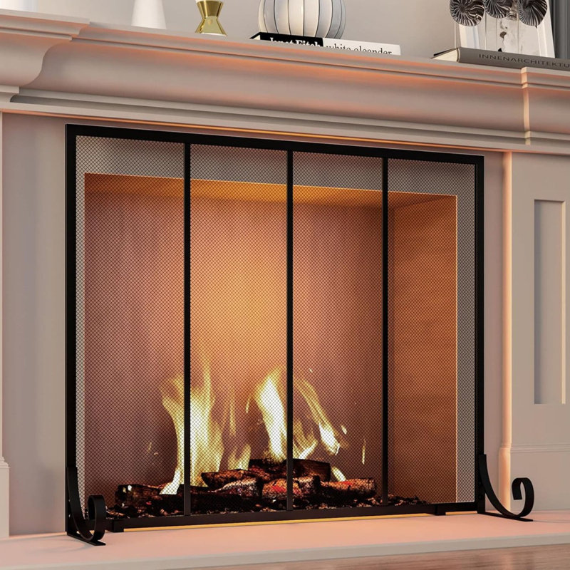 Red Barrel Studio® Wrought Metal Flat Panel Fireplace Screen | Wayfair