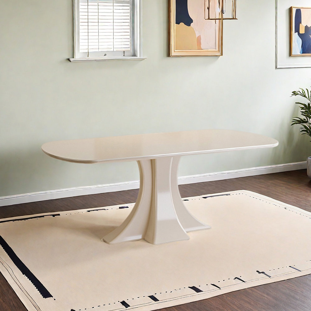 Orren Ellis White sintered stone mermaid’s tail dining table - Wayfair ...