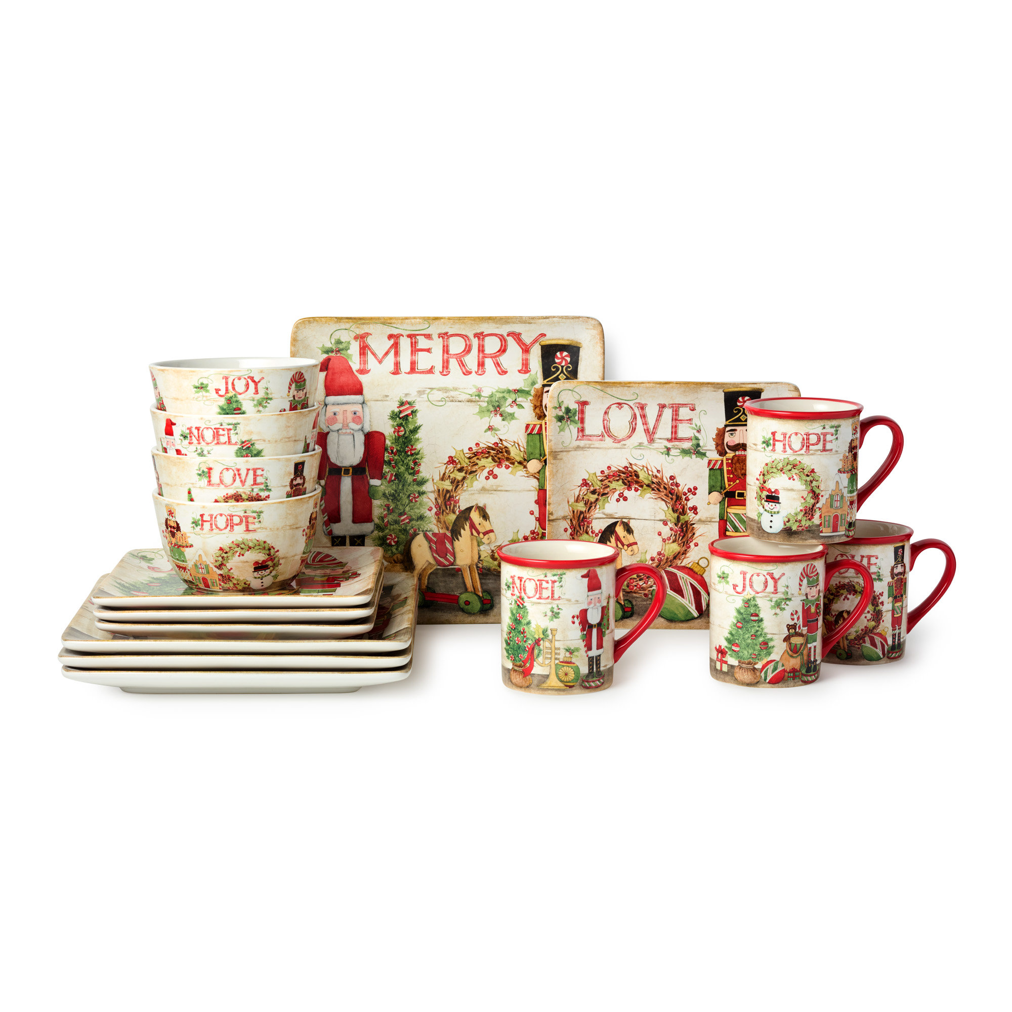 Certified International Nutcracker Parade Christmas Dinnerware Set ...