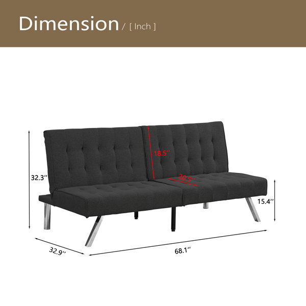 PhoebeHoliday WOOD FRAME, STAINLESS LEG, FUTON - Wayfair Canada