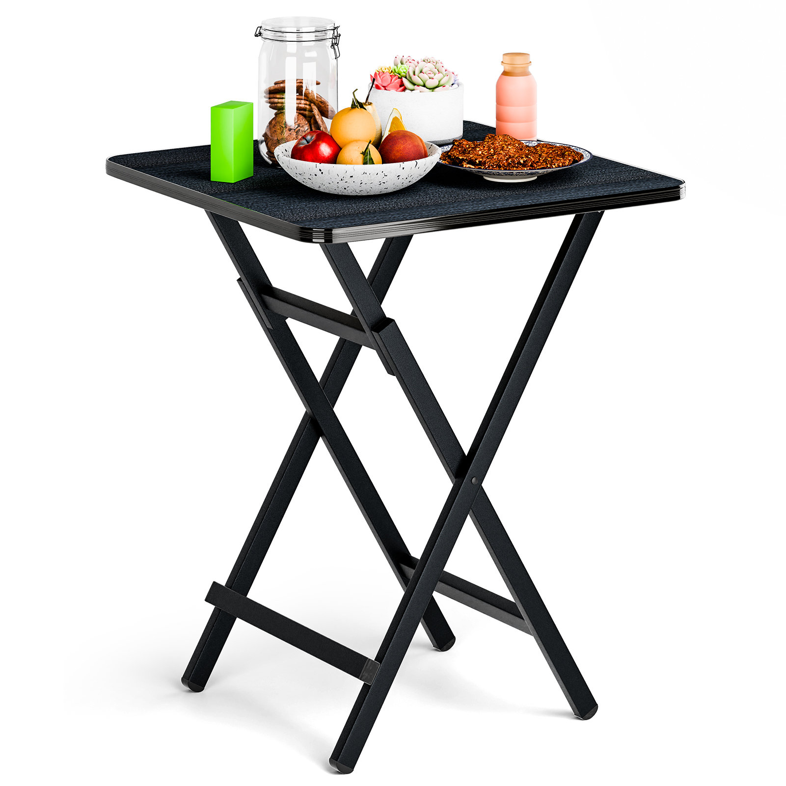 Latitude Run® Folding Table, Foldable TV Tray Table, TV Dinner Folding ...