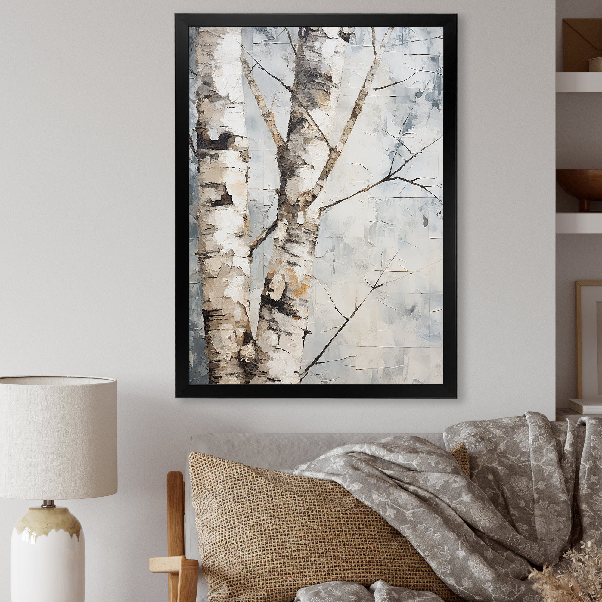 Winston Porter Grey Minimalism Sycamores Tree Shade II - Tree Sycamore ...