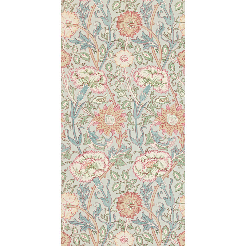 Morris & Co. Pink Rose Floral Wallpaper Roll | Perigold