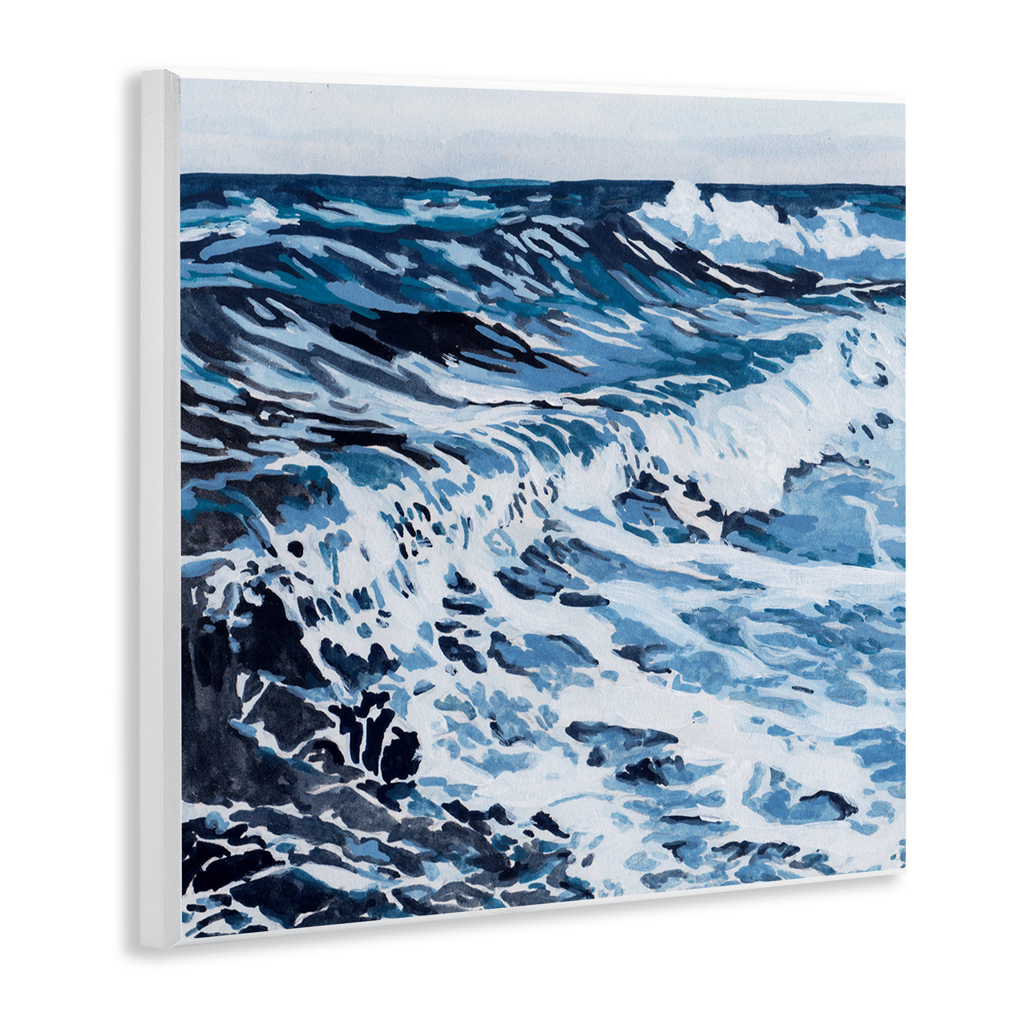 Highland Dunes Blue Rolling Waves Wall Plaque Art by Melissa Wang | Wayfair