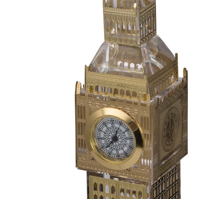 Winston Porter Traditional Analog Glass Quartz Tabletop Clock | Wayfair