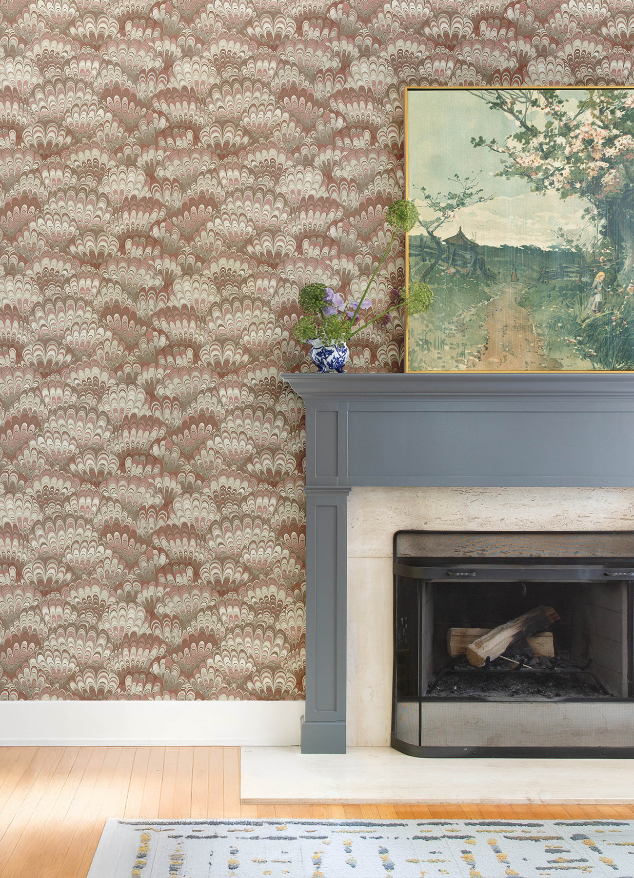 Joss & Main Octavia Dark Green Marbled Ink Wallpaper - Wayfair Canada