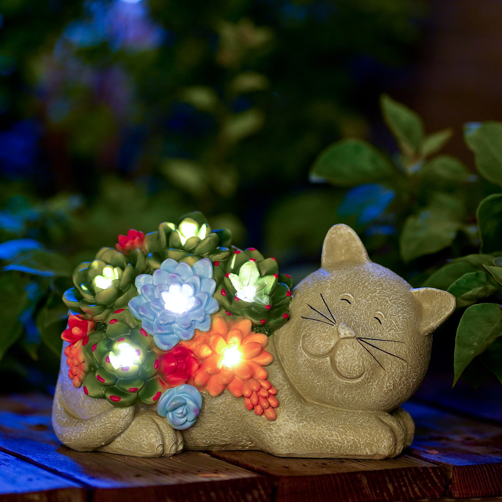 Winston Porter Guss Solar Cat Statue-Cat Lovers Gardeners Decor Gift ...