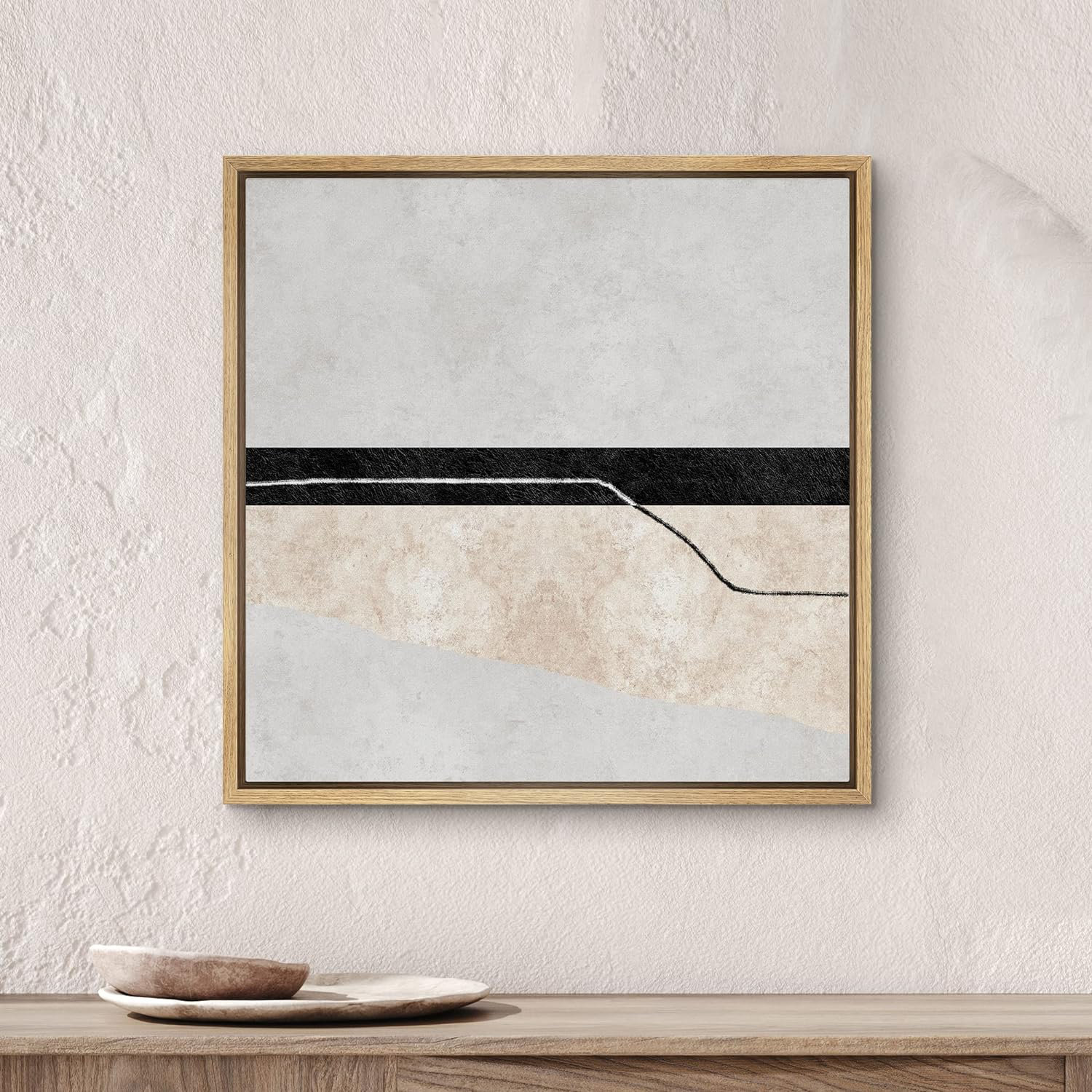 wall26 Black Stripe Pastel Brown Color Blocks Abstract Shapes Modern ...